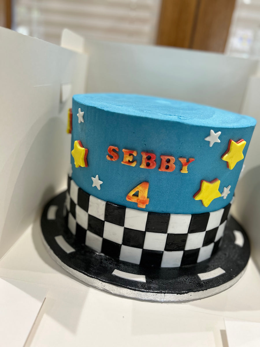CAR THEME CHECK CAKE – FARAH'S DESSERT HEAVEN